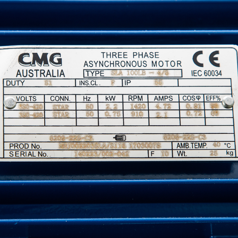 CMG 2.2kW 2-speed 3-Phase Motor | Gamato Manufacturing